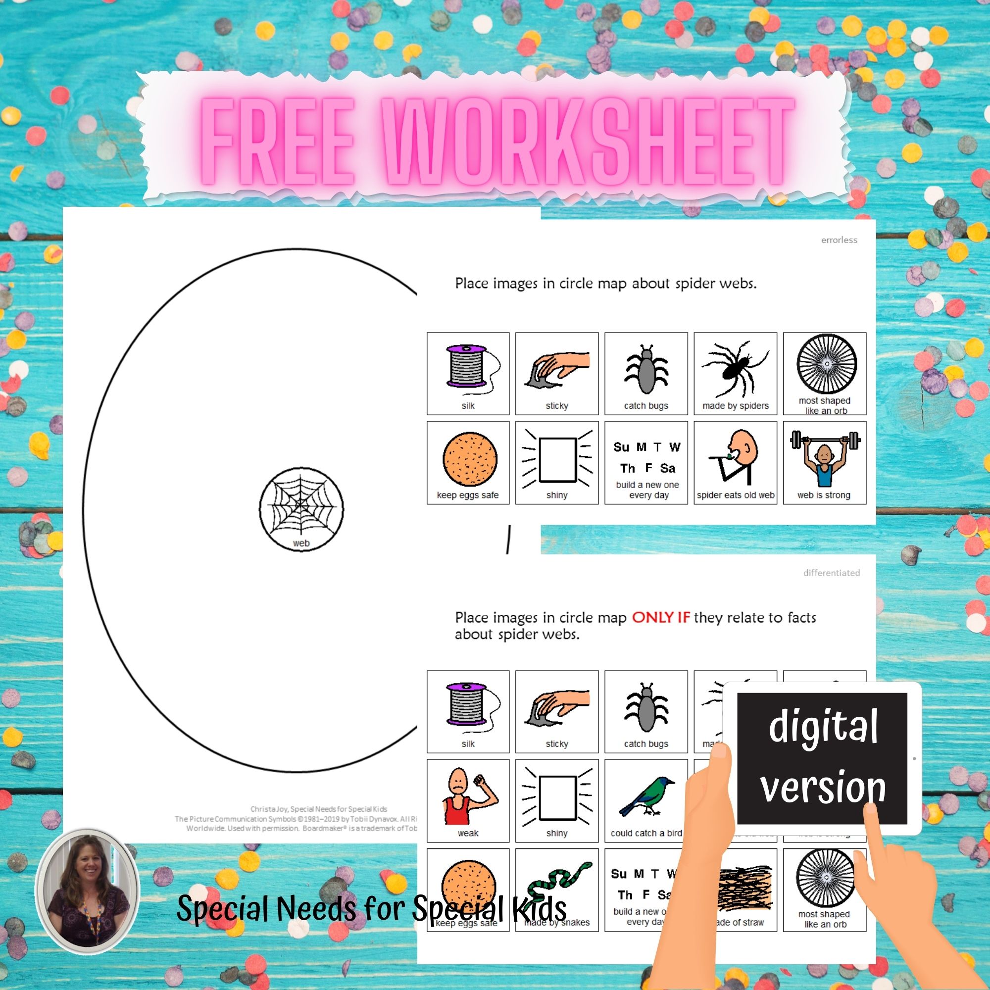 Spider Web Circle Map Free Worksheet • Special Needs for Special Kids