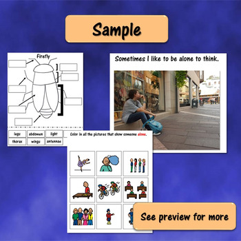 The Very Lonely Firefly Literacy for Special Education with digital ...