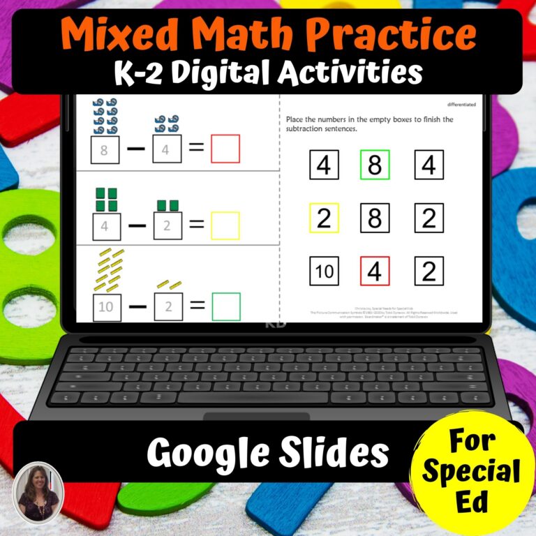 Math Digital Worksheets K-2 Special Ed for Google Classroom | Distance ...