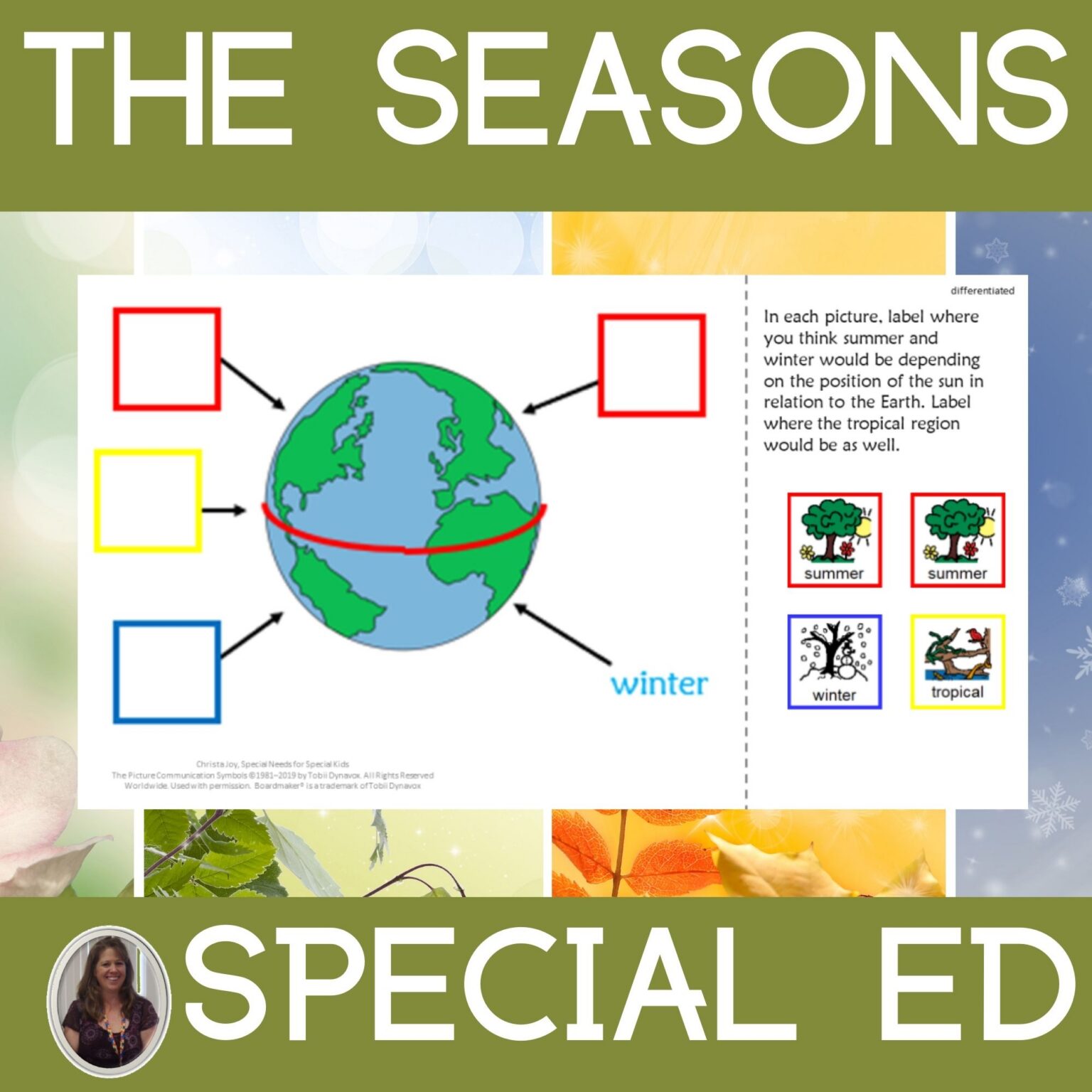 The Seasons Based on Position of Earth and Sun for Special Education ...