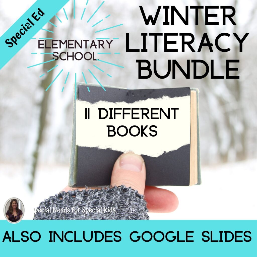 Winter Literacy Bundle for Elementary Level Special Education PRINT and ...