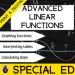 Linear Equations Algebra Unit for Special Education ADVANCED Linear ...