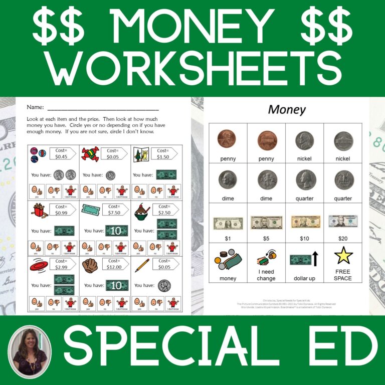 Money Worksheets for Special Education PRINT AND DIGITAL • Special ...