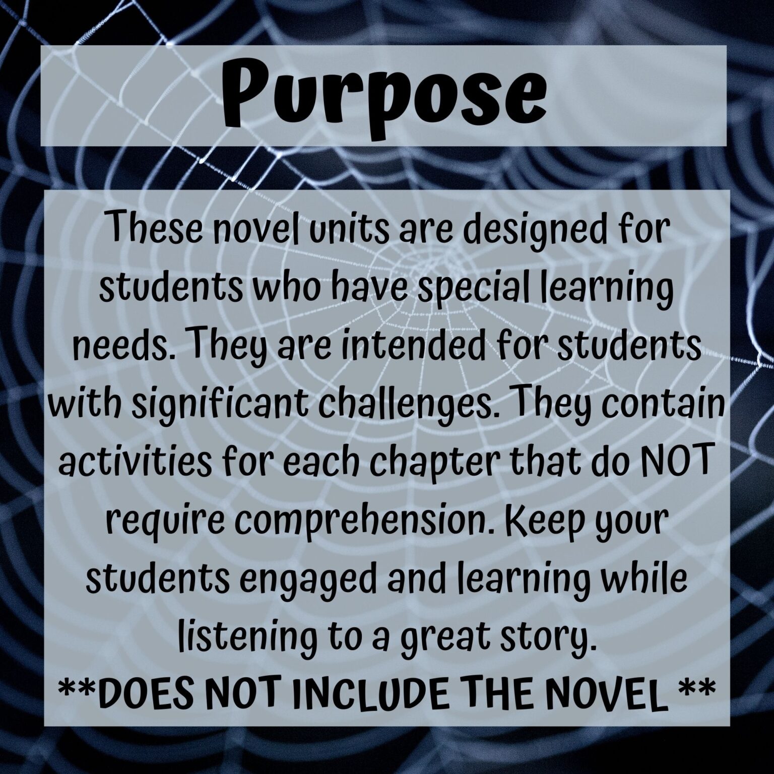 Charlotte's Web Novel Study for Special Education with chapter ...
