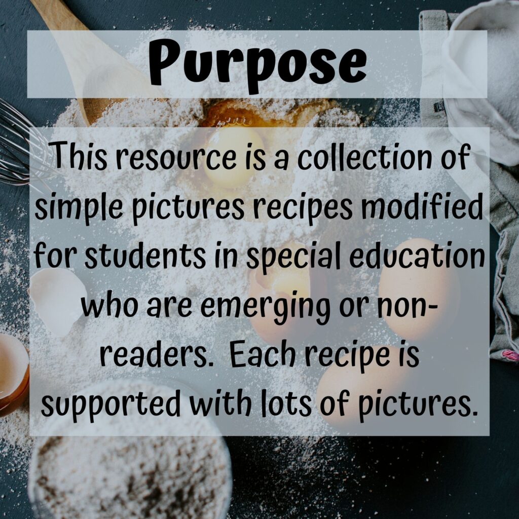 26 Visual Recipes Cooking through the Alphabet for Special Education ...