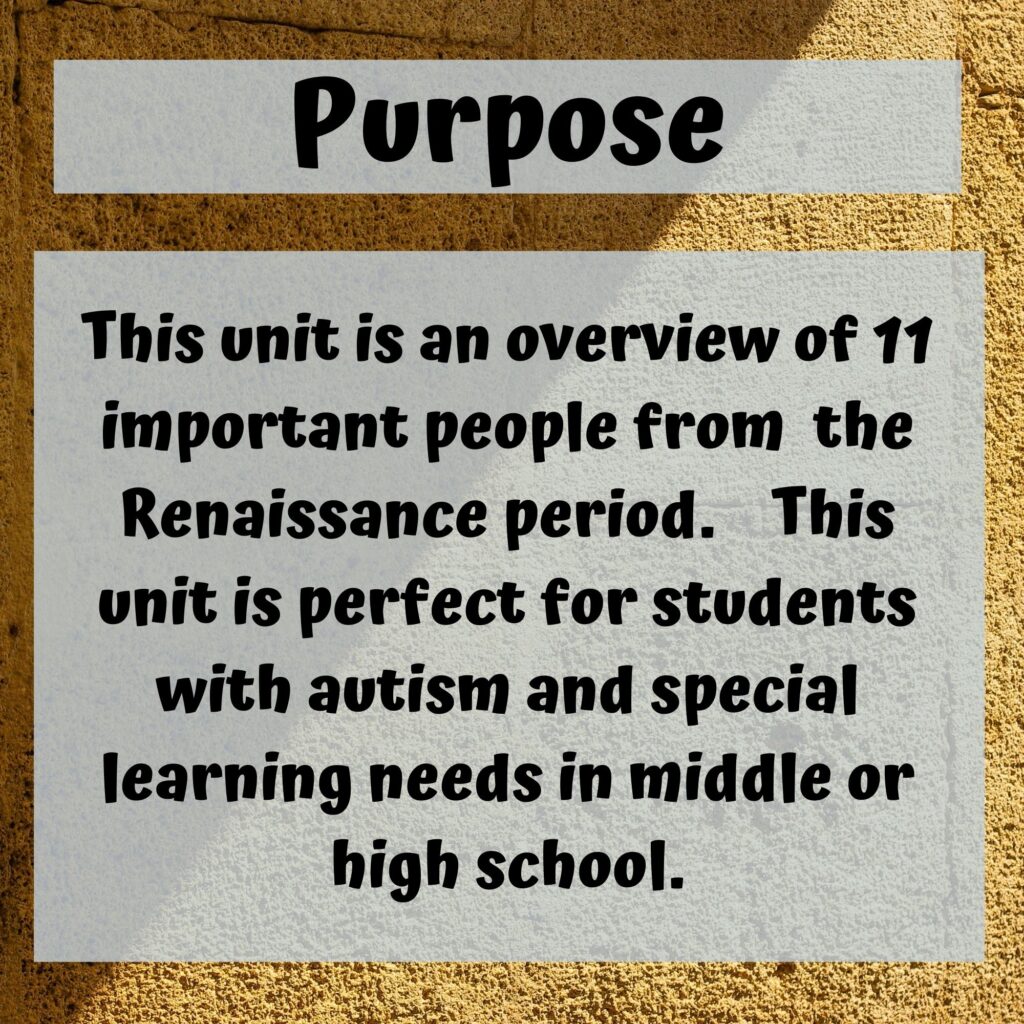 The People of the Renaissance for School Special Education PRINT and ...