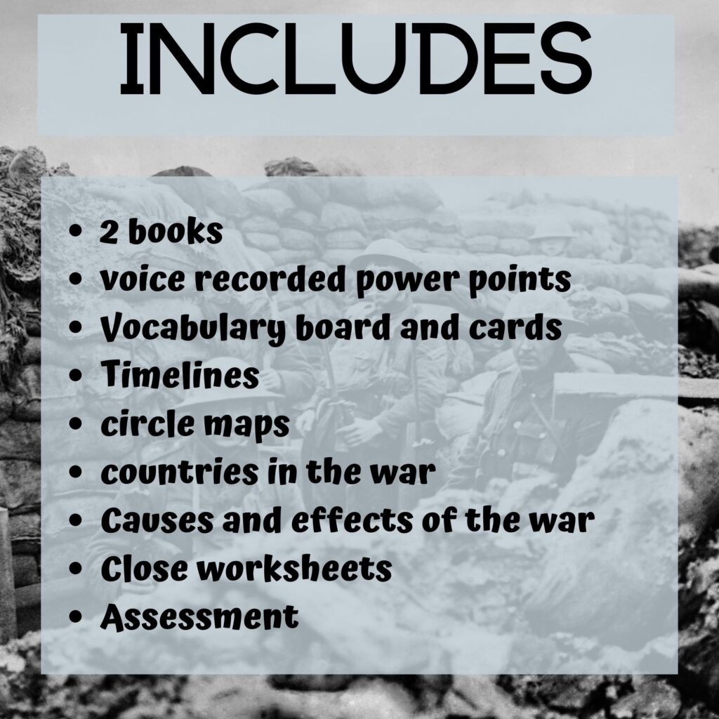 World War 1 Unit for Special Education PRINT AND DIGITAL • Special ...