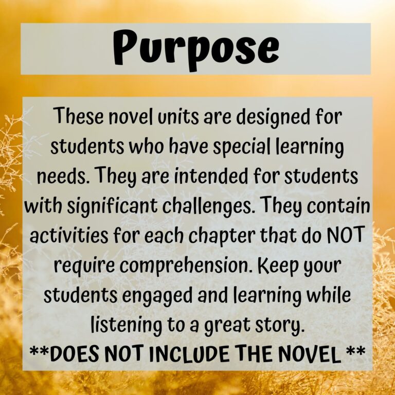The Higher Power of Lucky Novel Study for Special Ed with chapter ...