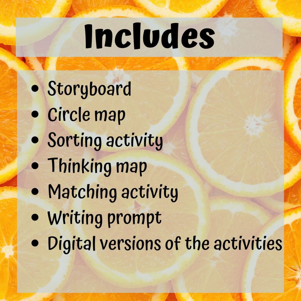 An Orange for Frankie Christmas Literacy Unit for Special Ed PRINT AND ...