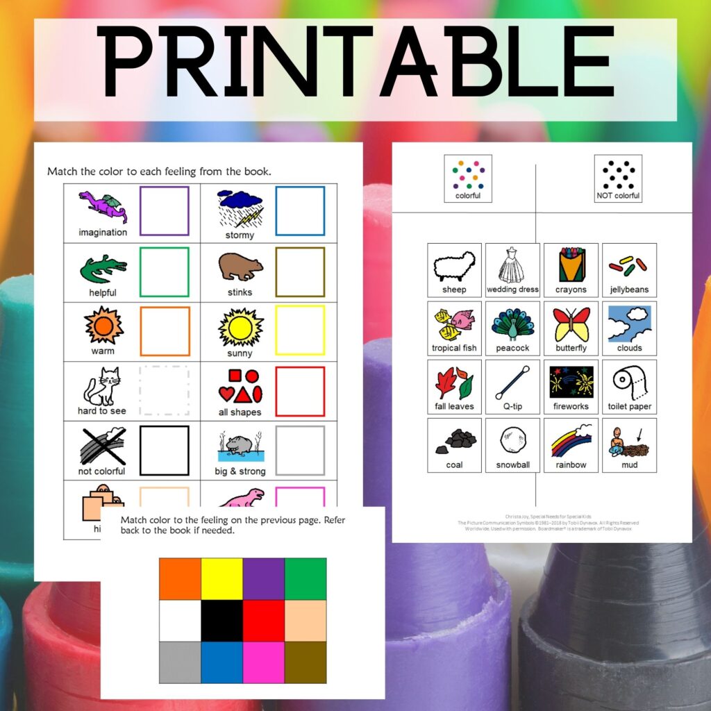 Love from the Crayons Literacy Unit for Special Education PRINT AND ...
