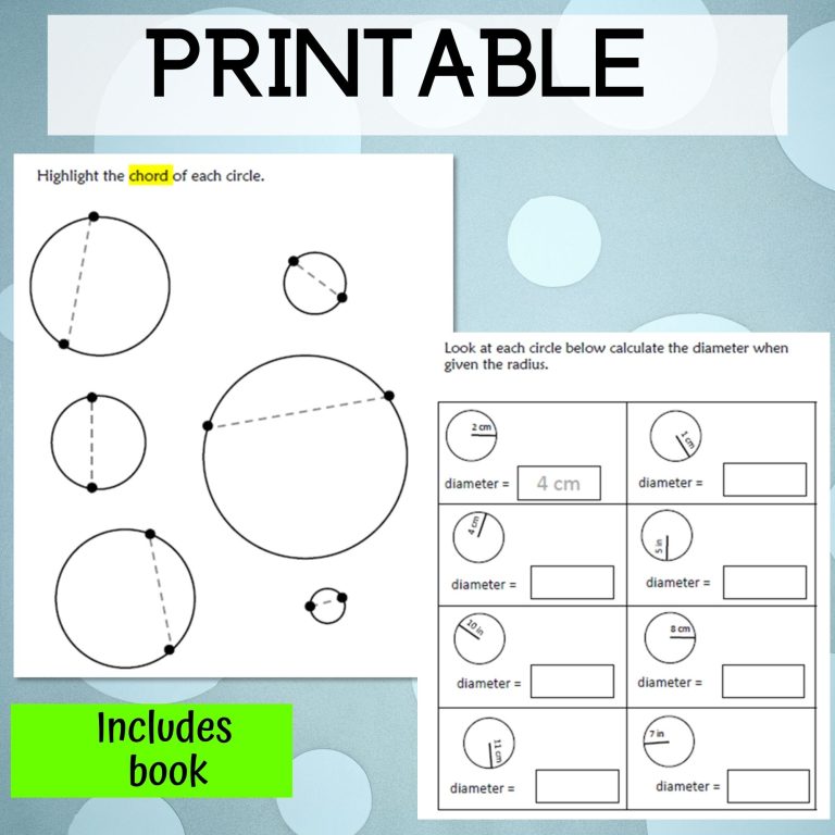 Circles Geometry for Special Education PRINT and DIGITAL Diameter Radius