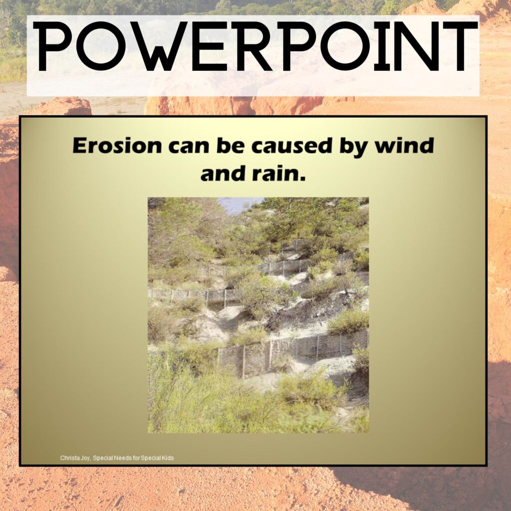 Weathering and Erosion Worksheets Erosion Experiment Special Education ...