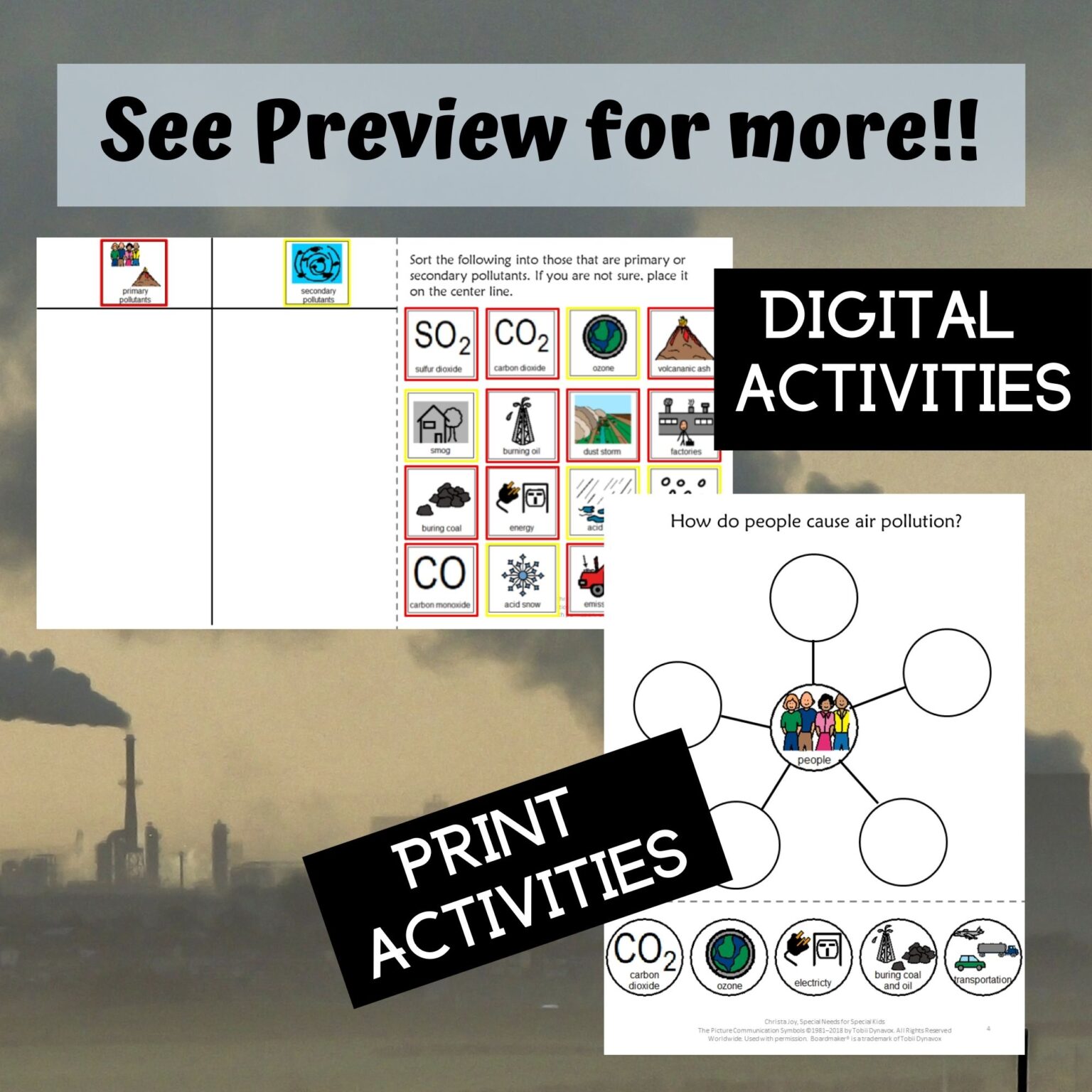 Air Pollution Unit Special Education PRINT AND DIGITAL | Environmental ...