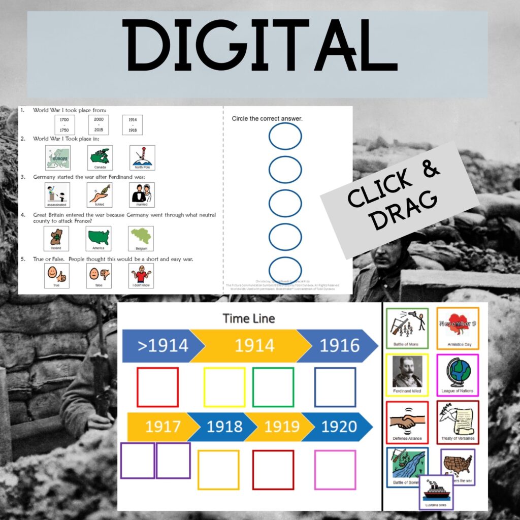 World War 1 Unit for Special Education PRINT AND DIGITAL • Special ...