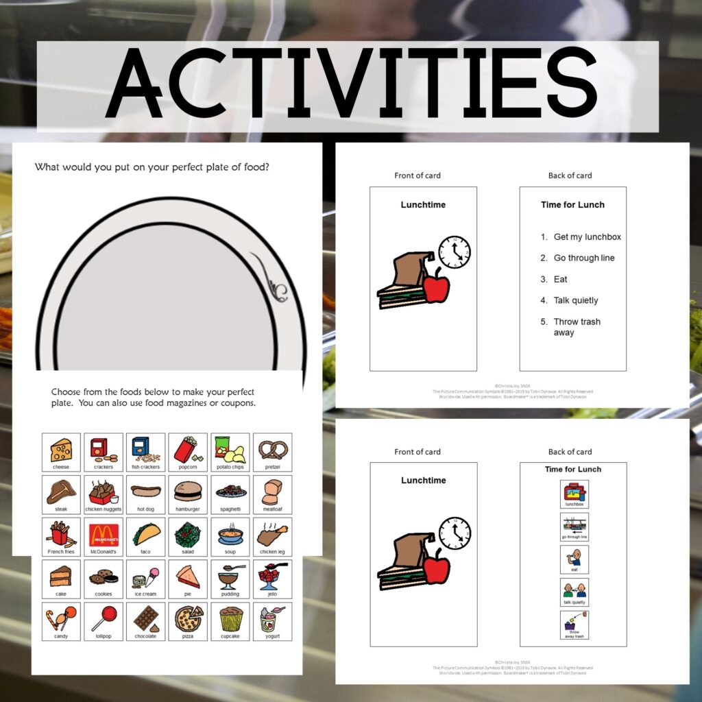 Lunchtime Social Story and activities EDITABLE • Special Needs for ...