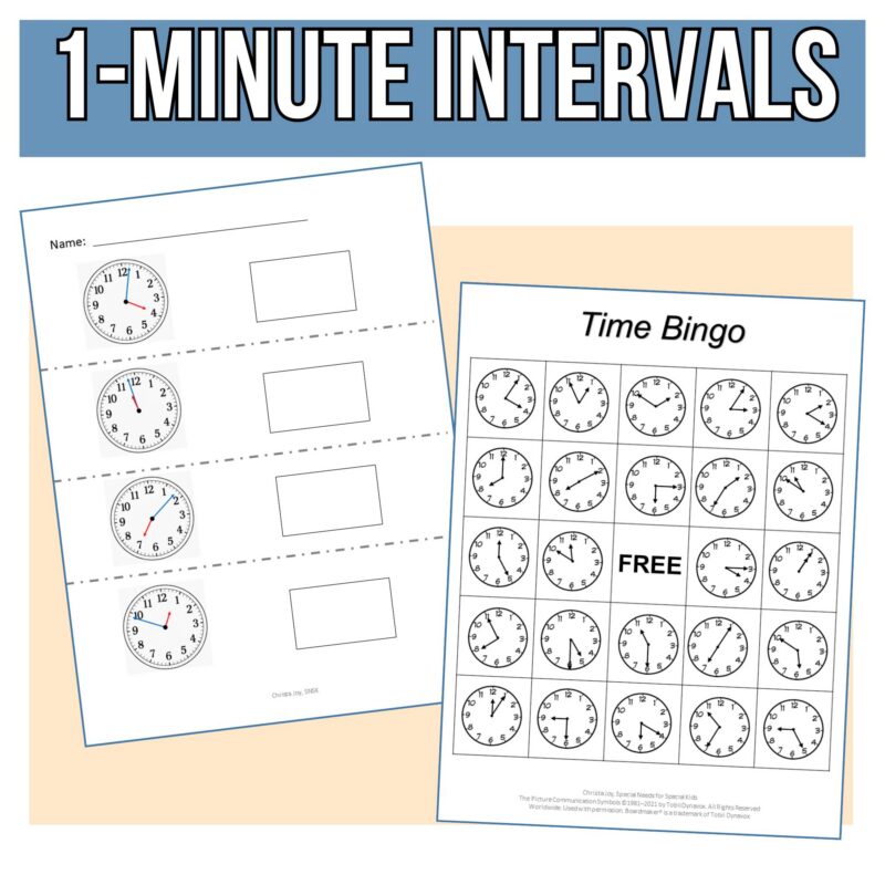 Time to Minute Worksheet Telling Time Bingo Special Education Clock ...