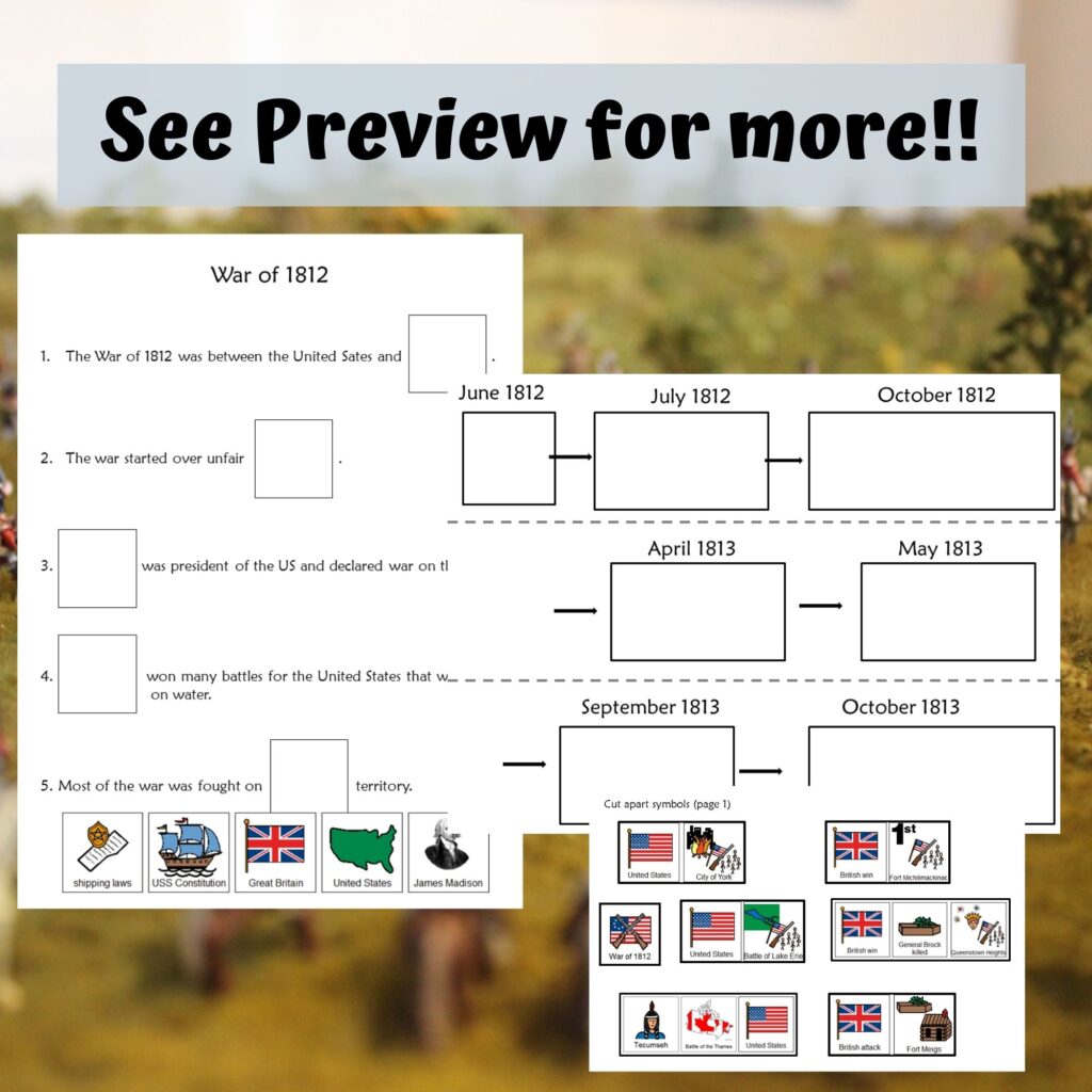 War of 1812 Unit for Special Education PRINT and DIGITAL • Special ...