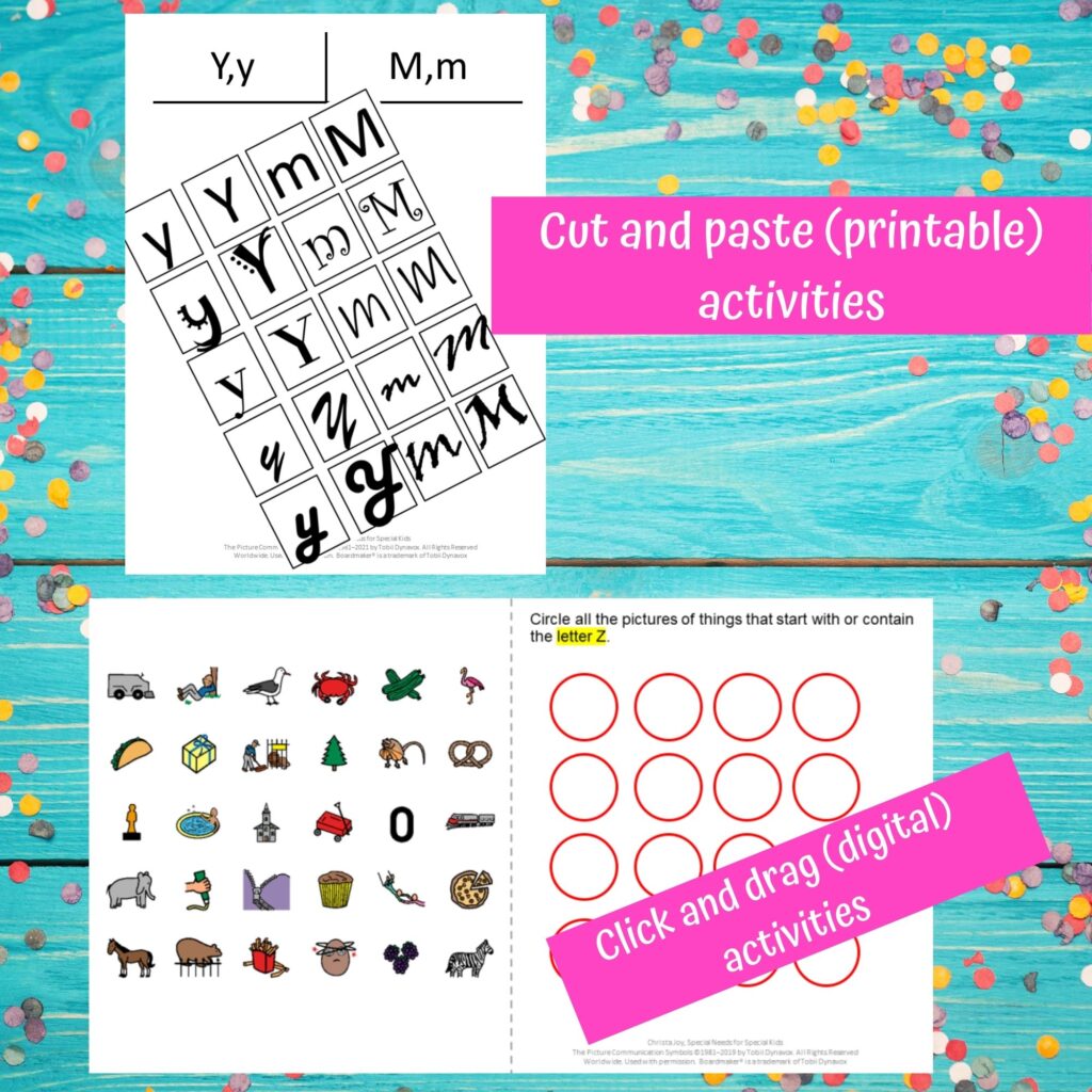 Letter of the week U-Z Bundle for Special Education PRINT AND DIGITAL ...