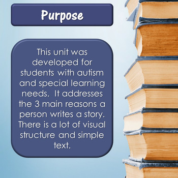 Author's Purpose Unit for Special Education with digital activities ...