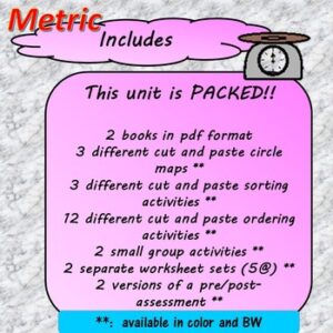 Metric Weight Unit for Special Education PRINT and DIGITAL • Special ...