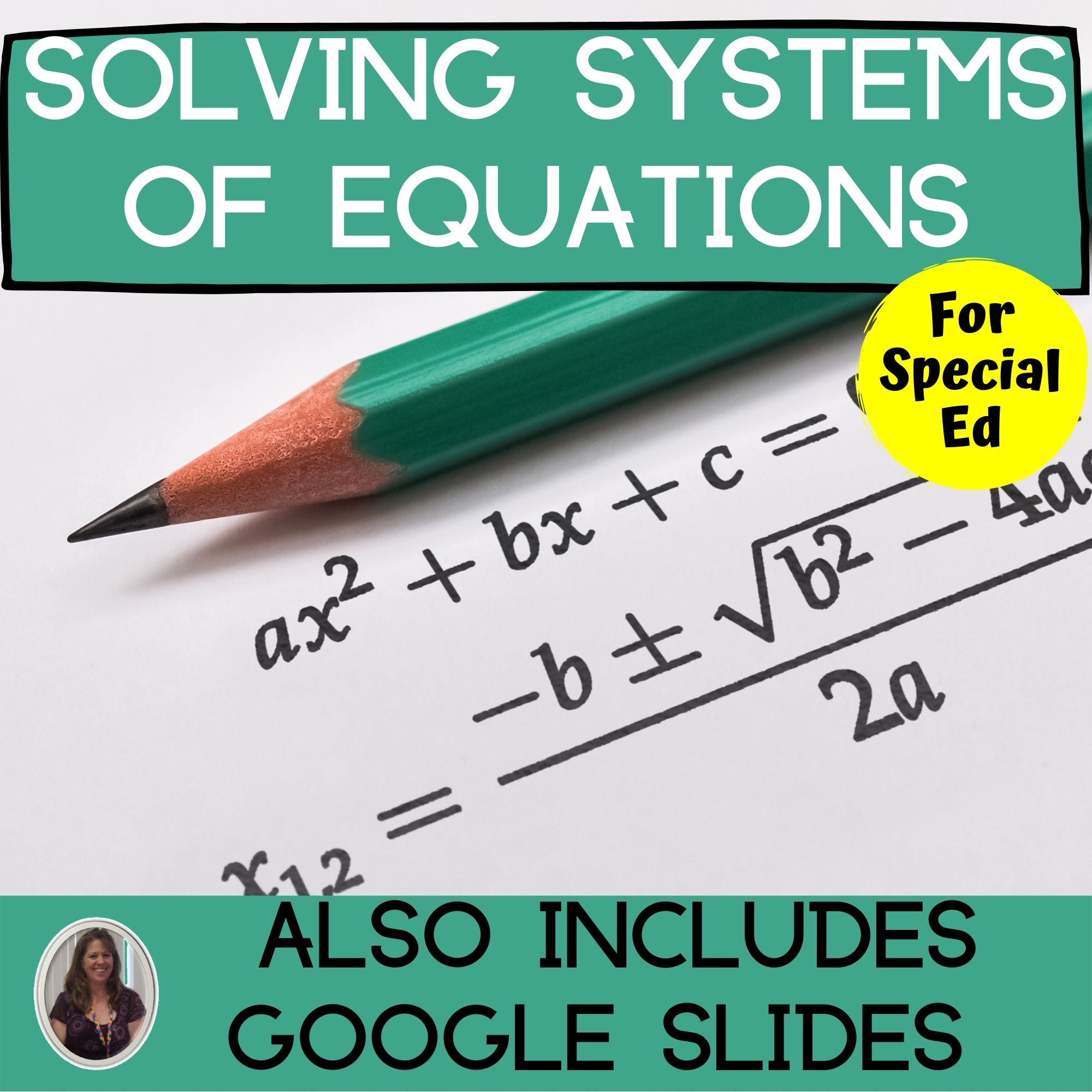 Solving Systems Of Equations Special Education Substitution And