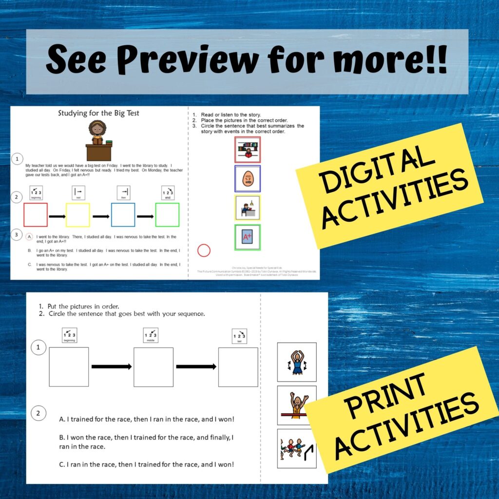 Sequencing Reading Strategies for Special Education PRINT AND DIGITAL ...