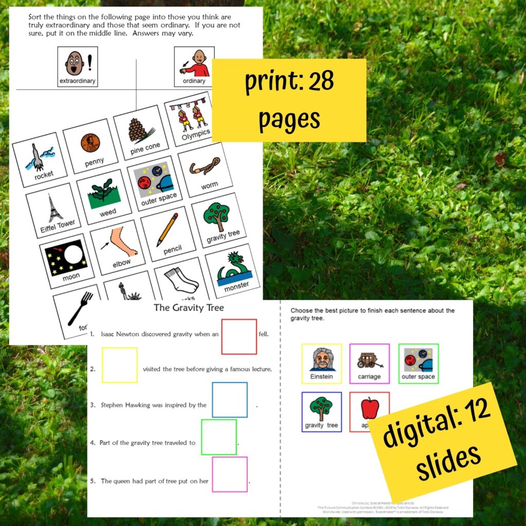 The Gravity Tree Literacy Unit for Special Education | Apples • Special ...