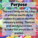 ump Word Family for Special Education PRINT and DIGITAL • Special Needs ...