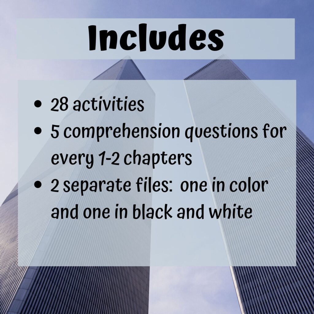 Towers Falling Novel Study for Special Education | September 11 ...