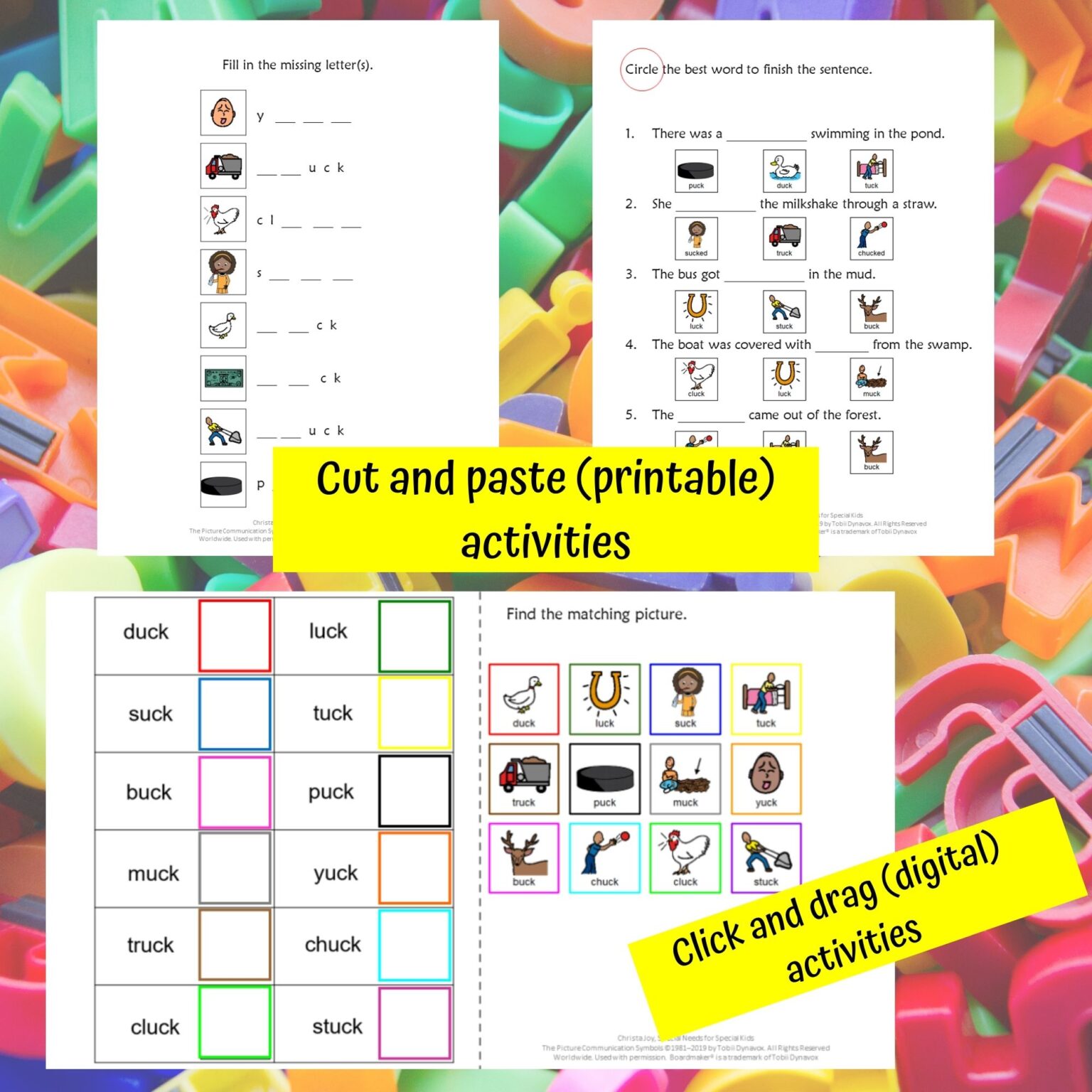 uck Word Family for Special Education PRINT and DIGITAL • Special Needs ...