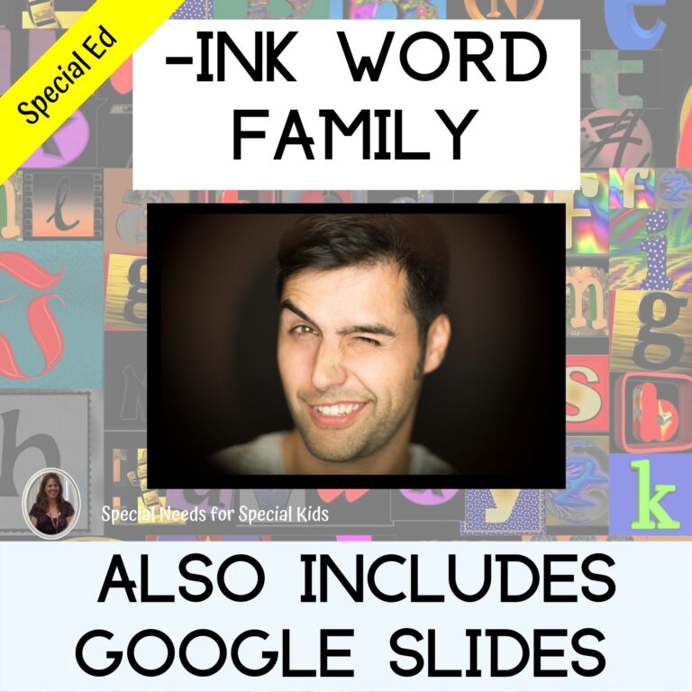 ink Word Family for Special Education PRINT and DIGITAL • Special Needs ...