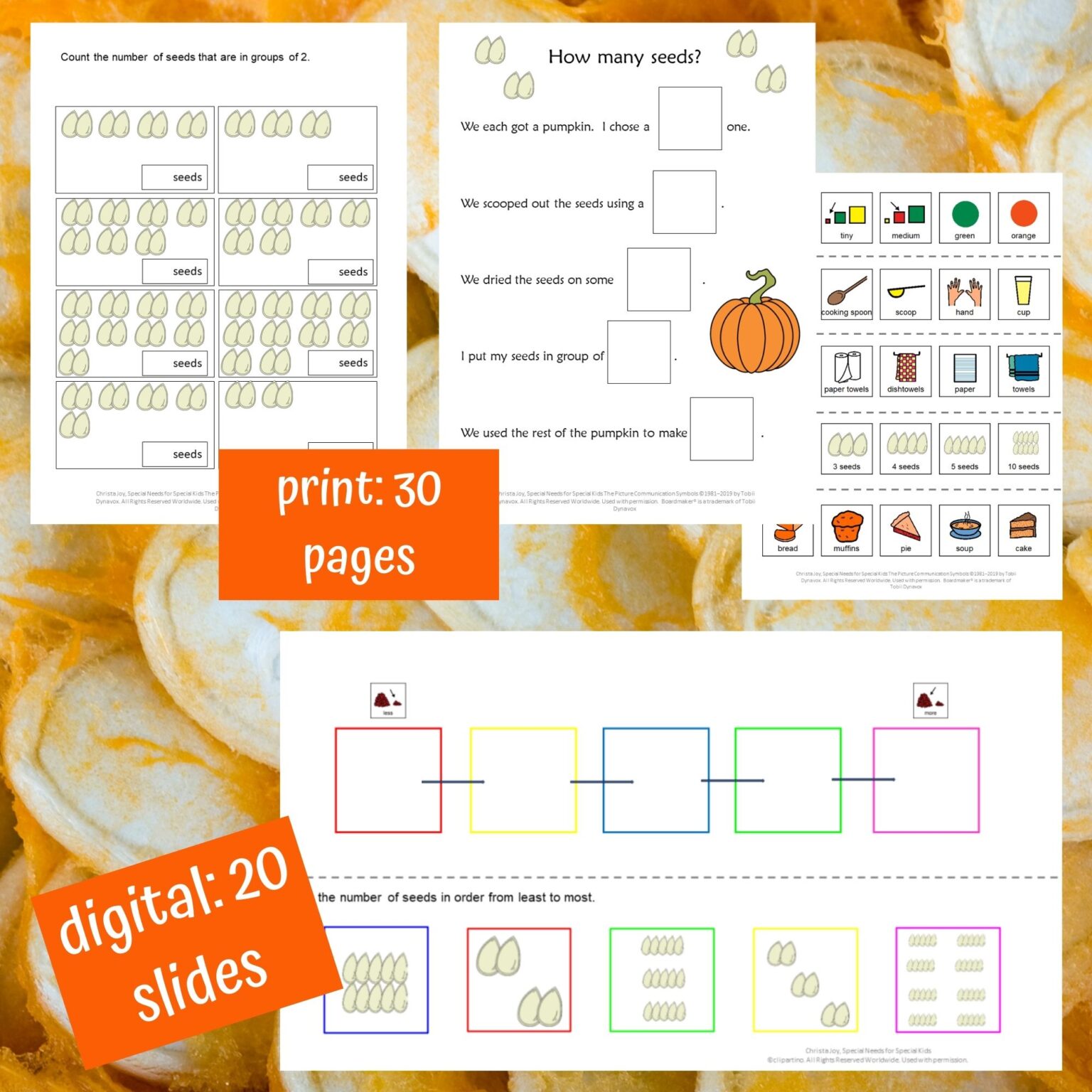 How Many Seeds in A Pumpkin Literacy Unit for Special Education | Fall ...