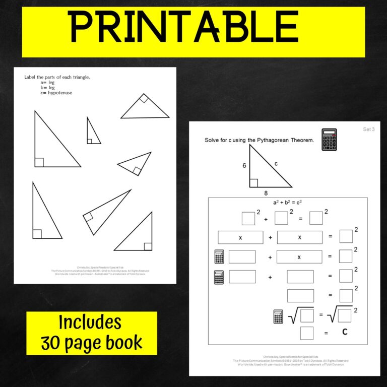 Pythagorean Theorem for Special Education PRINT and DIGITAL • Special ...