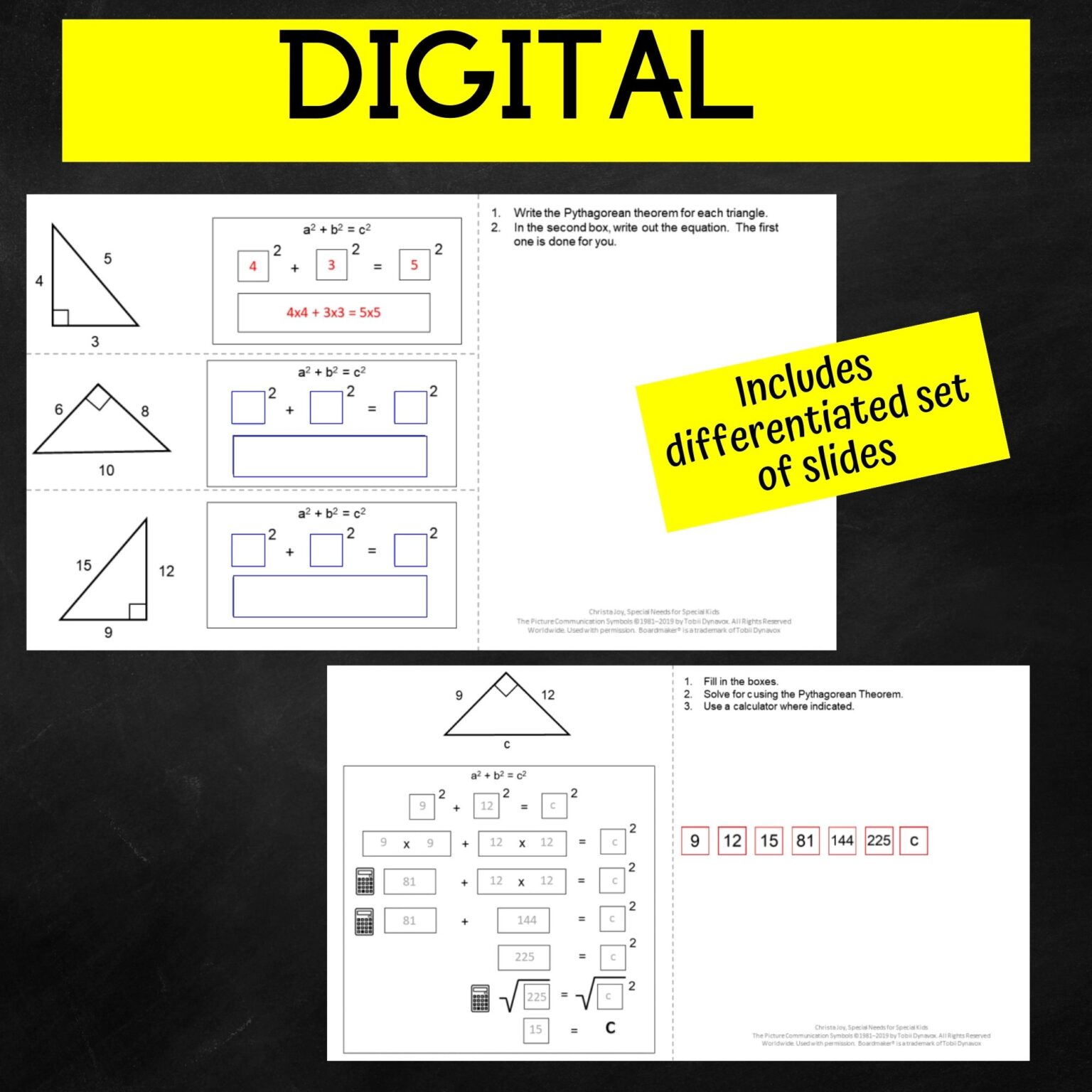 Pythagorean Theorem for Special Education PRINT and DIGITAL • Special ...