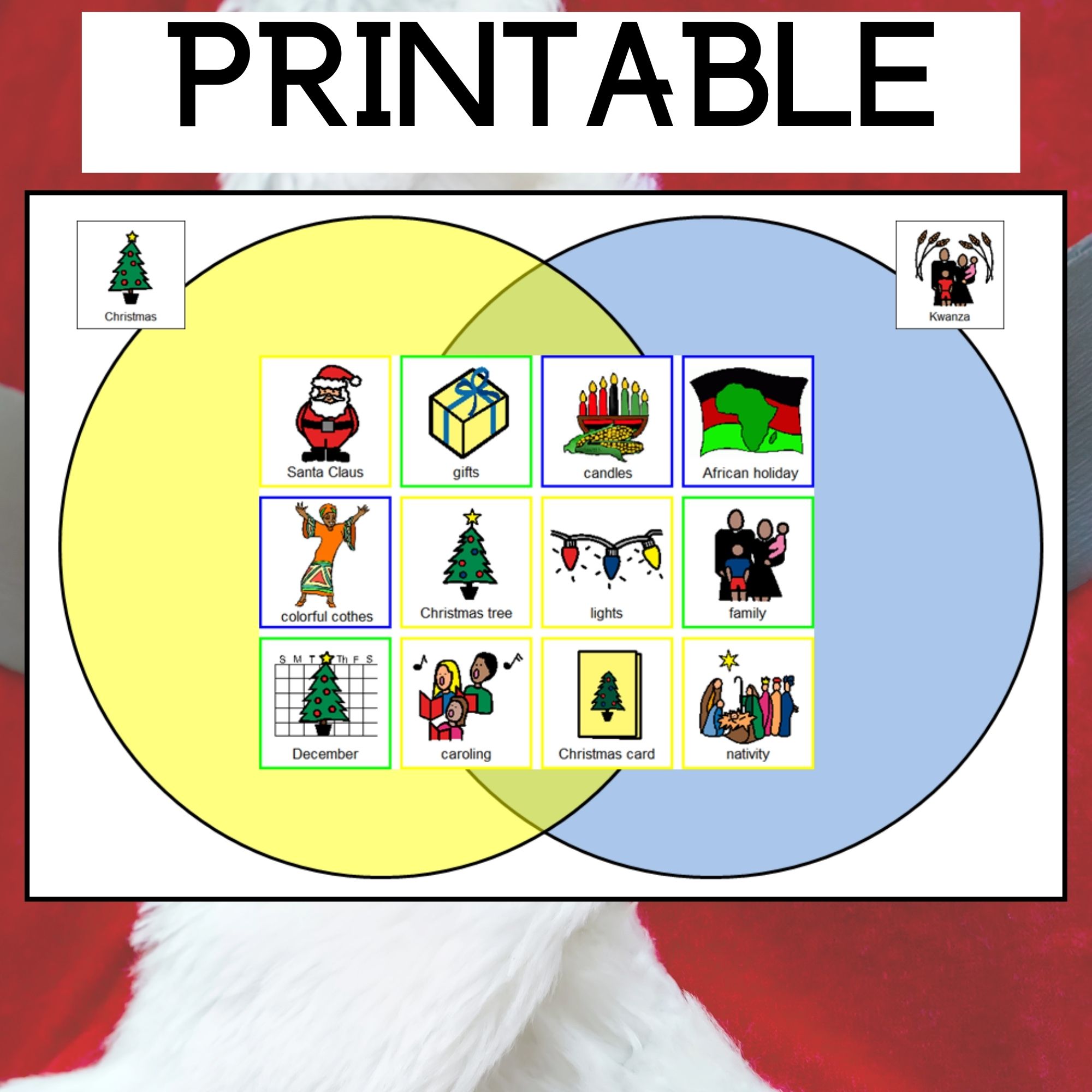 Santa's Kwanzaa Literacy Unit for Special Education Christmas Read ...