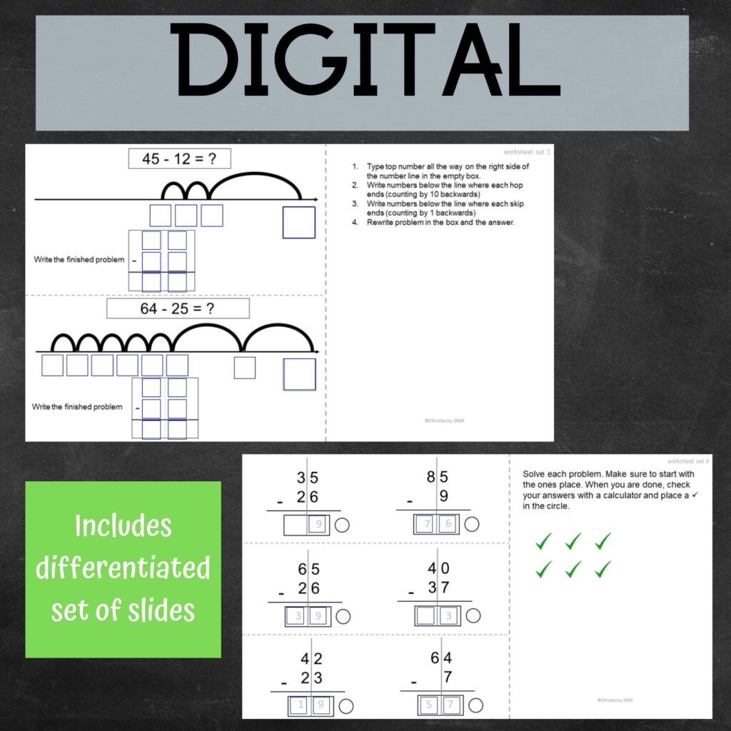 Double Digit Subtraction with borrowing and without for Special ...
