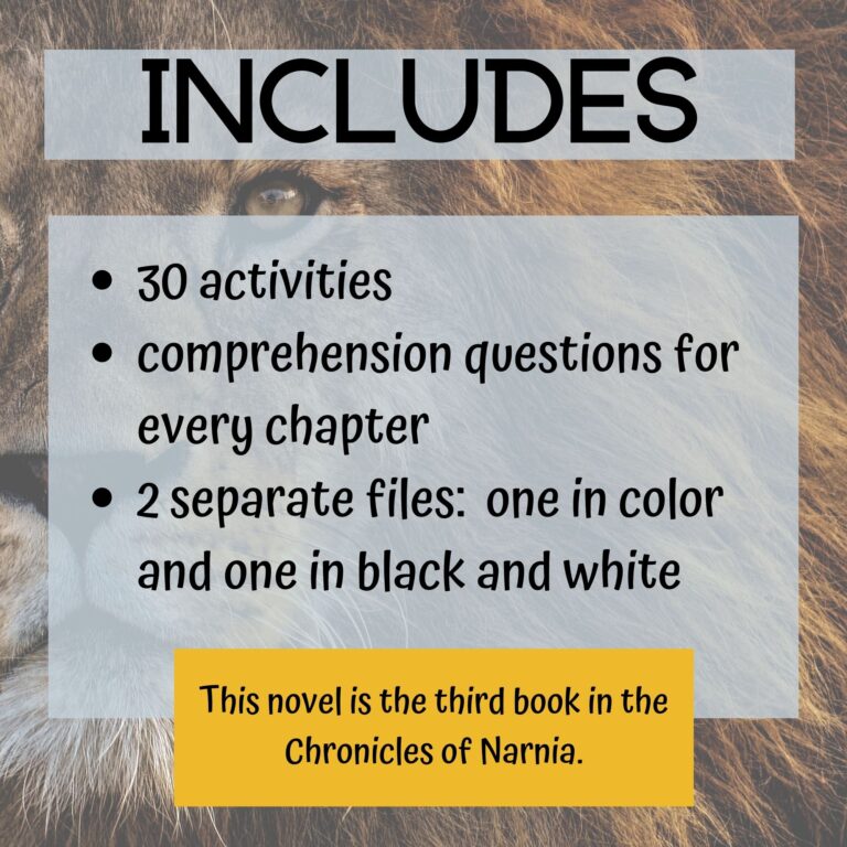 The Horse and His Boy Novel Study for Special Education Chronicles of ...