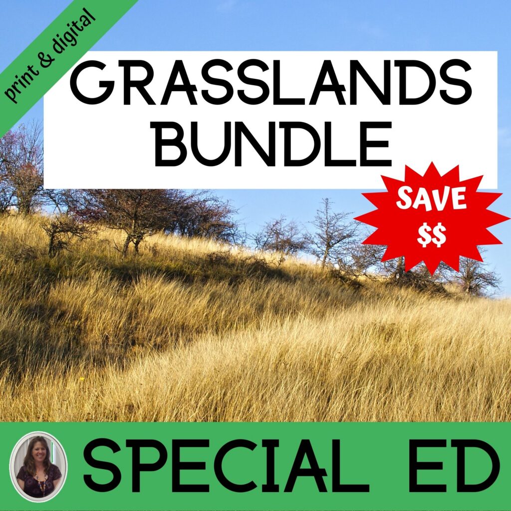 Grasslands Biome Bundle for Special Education Prairie Dogs Wildebeest ...