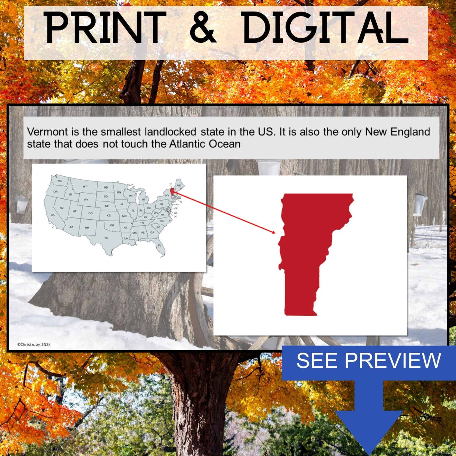 Vermont State for Special Education PRINT and DIGITAL US States ...