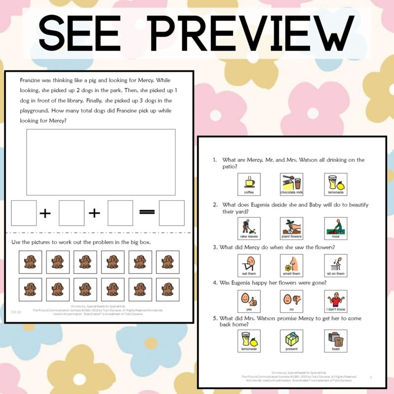 Mercy Watson Thinks Like a Pig Novel Study for Special Education Book 5 ...