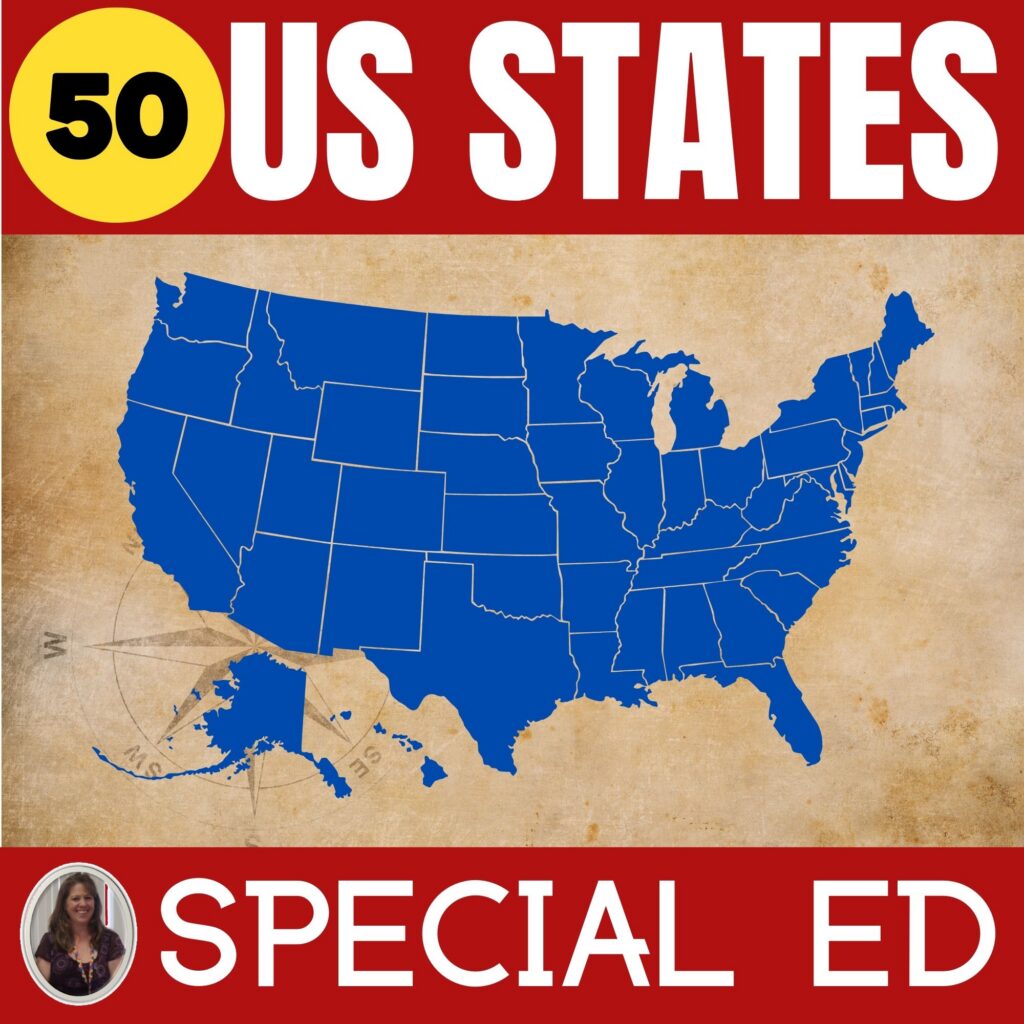 50 US States Curriculum Special Education US Geography Full Year ...