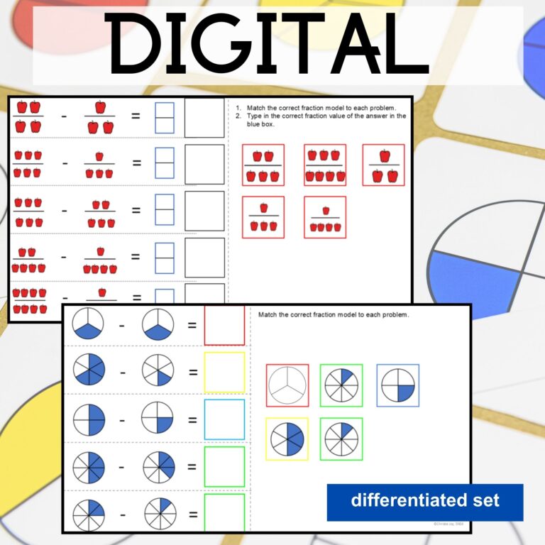 Special Education Fractions Subtracting Fractions Using Models and ...