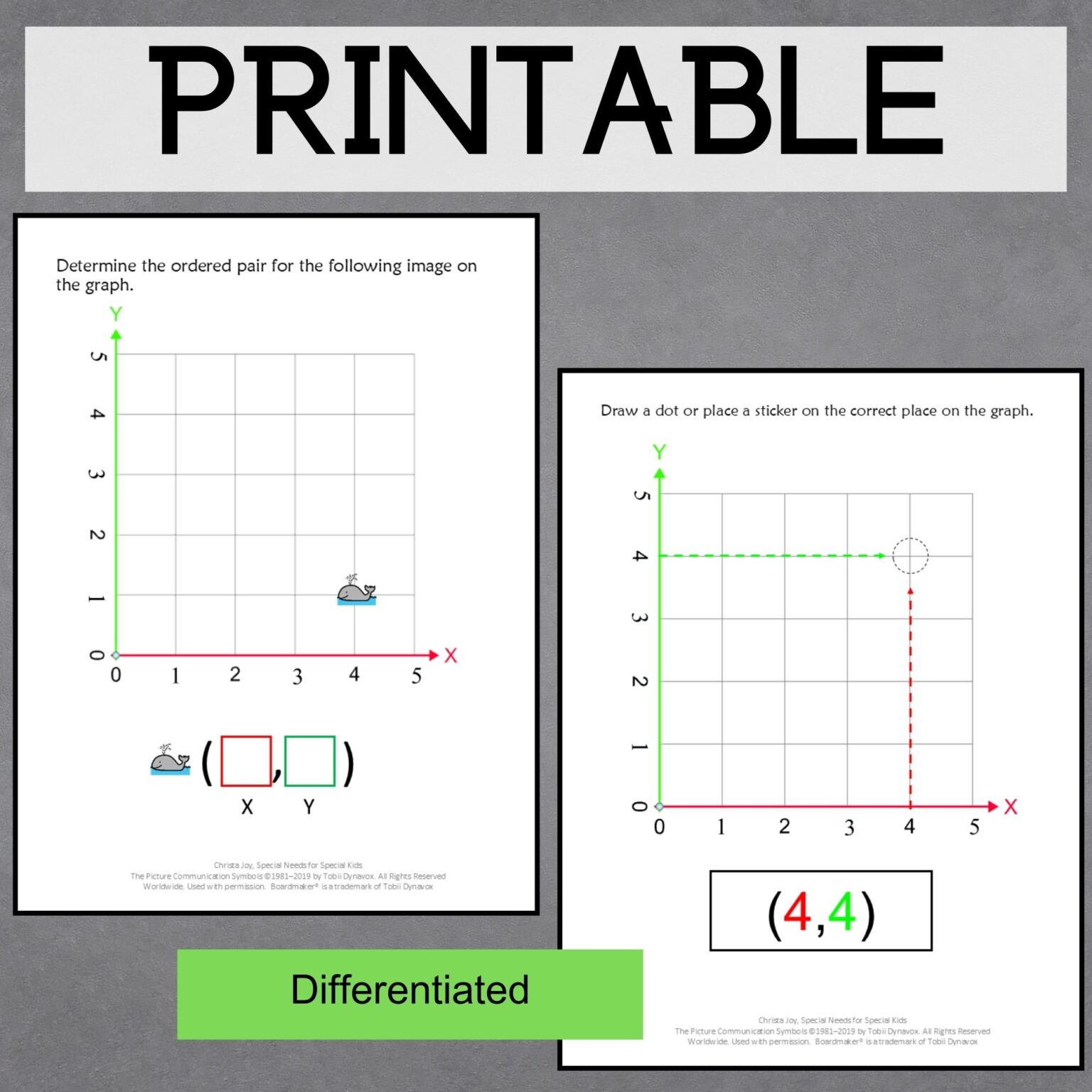 Super Simple Coordinate Grid Worksheets Special Education Plotting ...