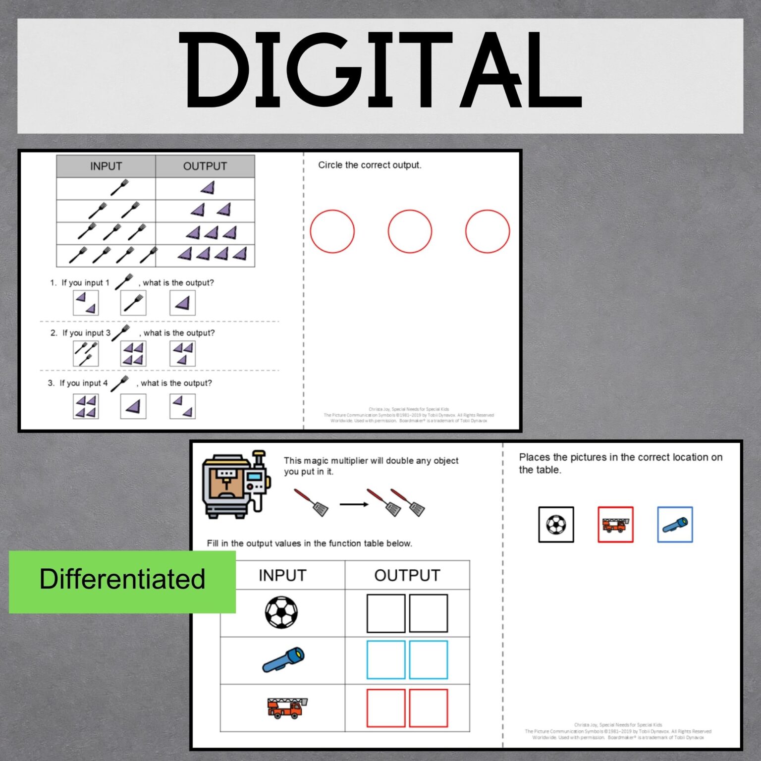 Super Simple Function Tables Functional Math Special Education Easy ...