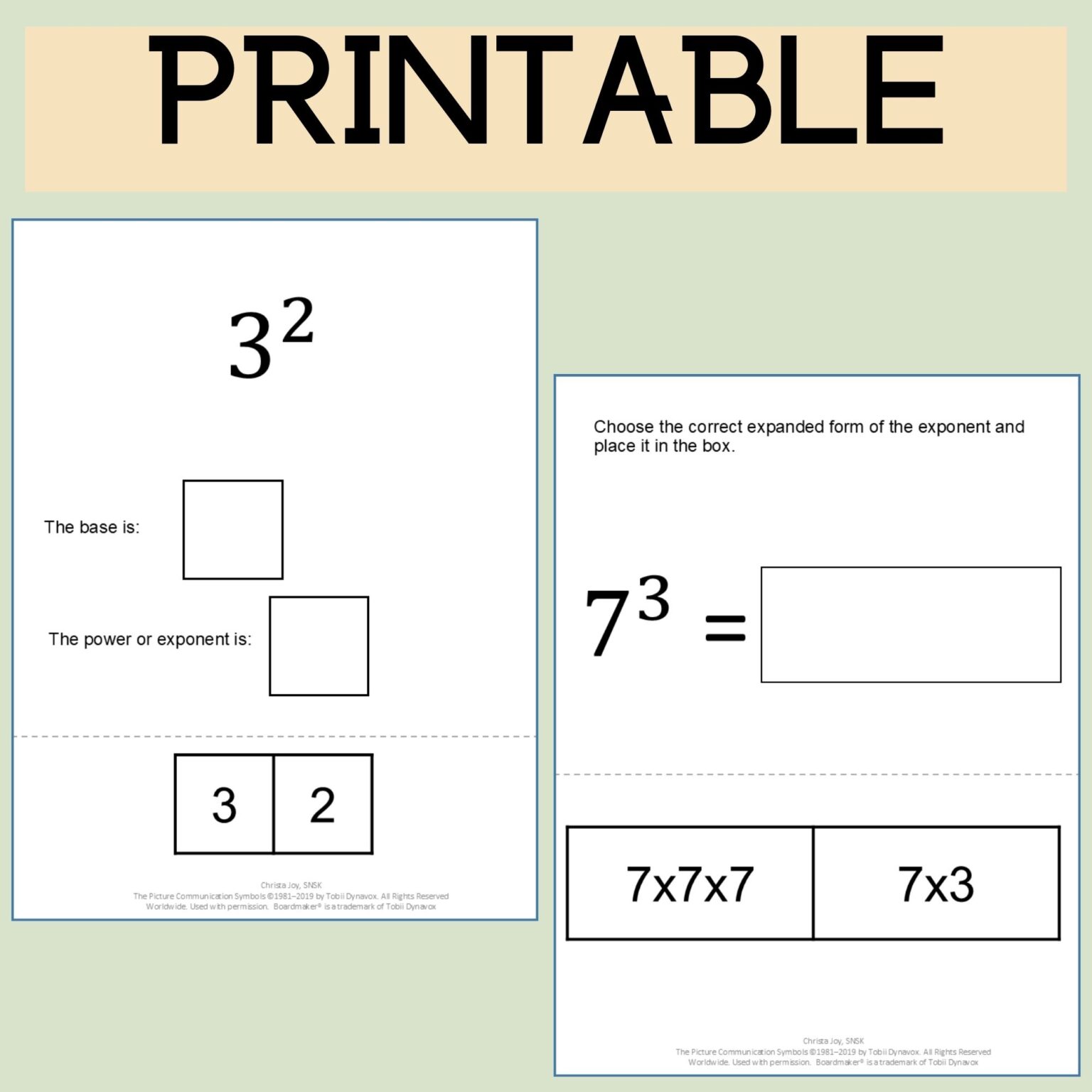 Super Simple Powers and Exponents High School Special Education Easy ...