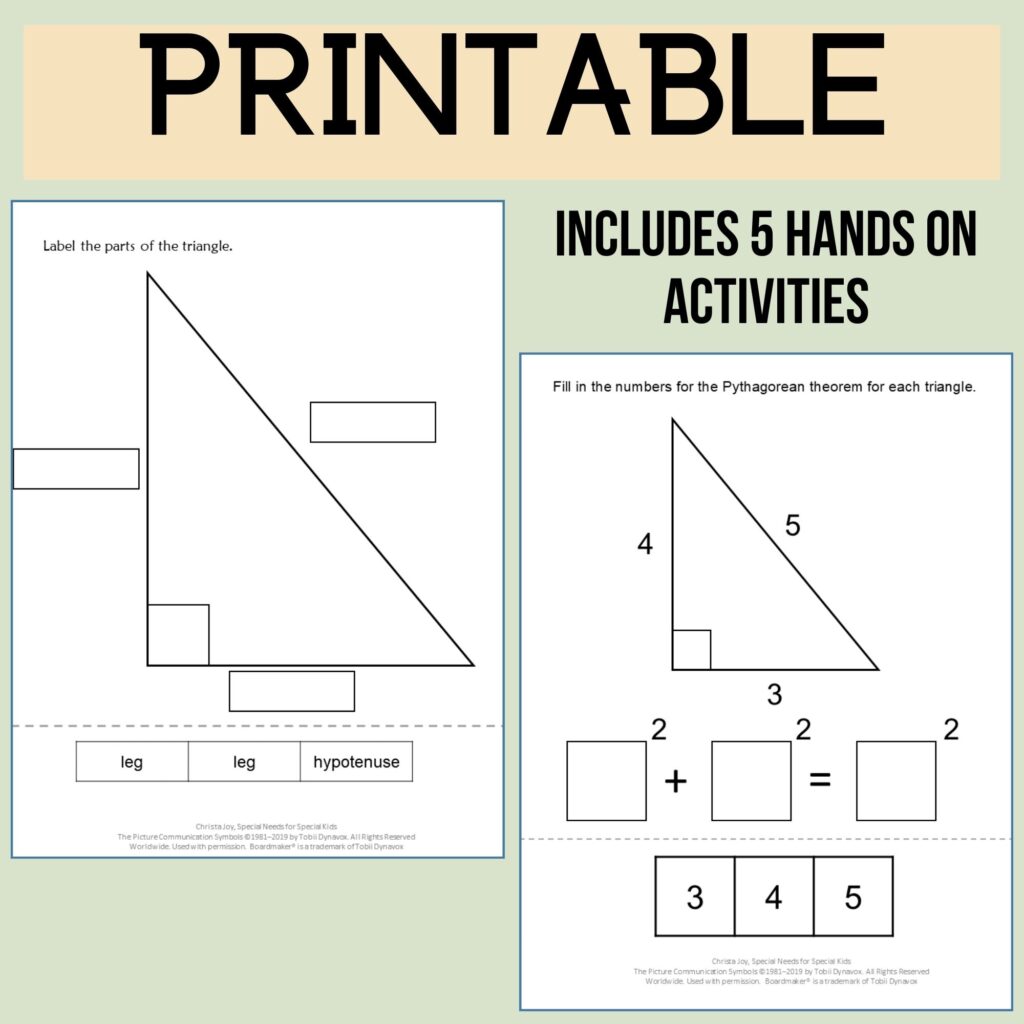 Super Simple Pythagorean Theorem with Hands On Activities Special ...