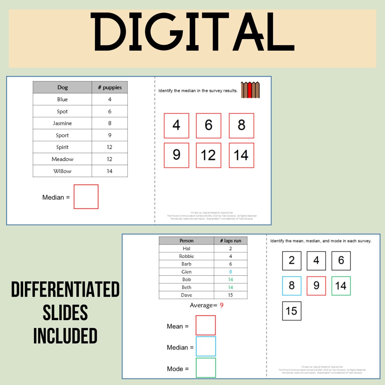 Super Simple Mean Median Mode Worksheets & Games Special Education ...