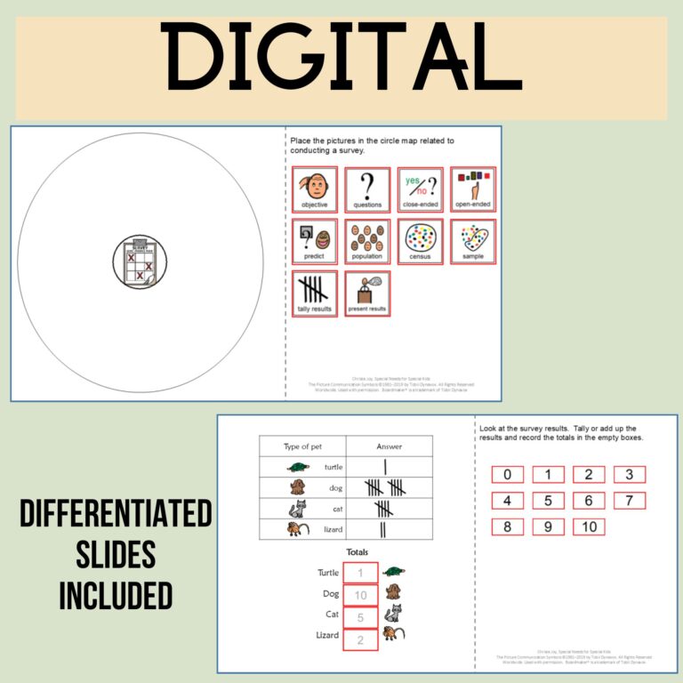 Super Simple Survey Project with Hands On Activities Special Education ...
