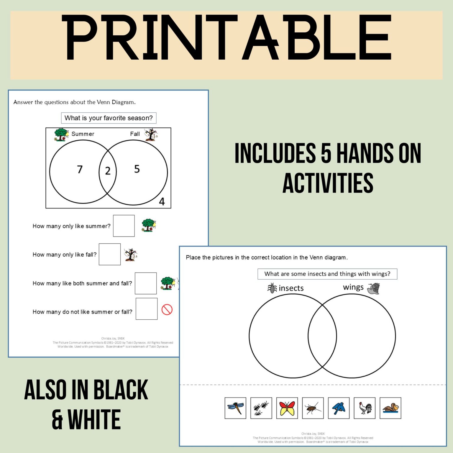 Super Simple Venn Diagrams & Hands On Activities Special Education ...