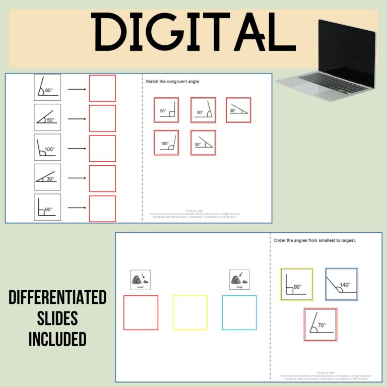Super Simple Types of Angles Worksheets Special Education Real Life ...